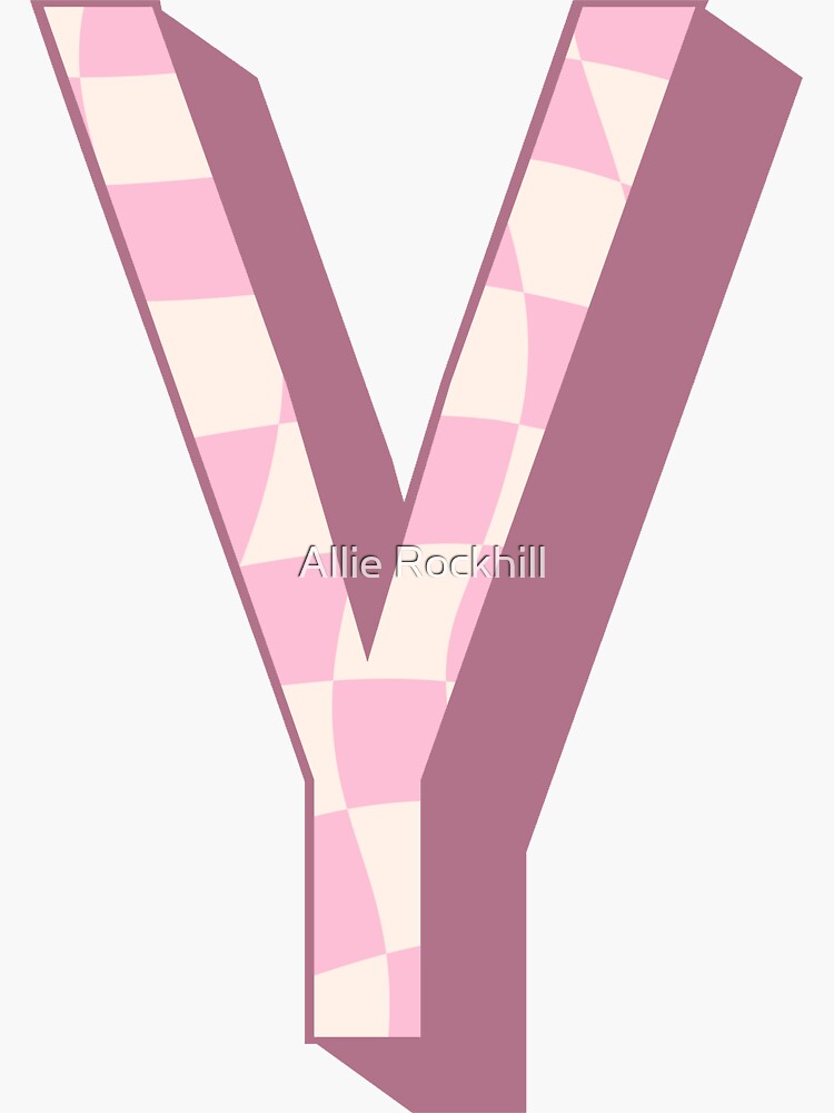 "Pink Retro Letter Y" Sticker for Sale by Allie Rockhill | Redbubble