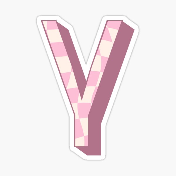 "Pink Retro Letter Y" Sticker for Sale by Allie Rockhill | Redbubble