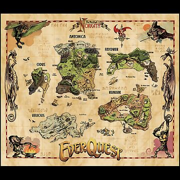 "Everquest World of Norrath Map . " Sticker for Sale by jaharsenist ...