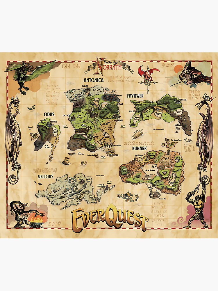 "Everquest World of Norrath Map . " Sticker for Sale by jaharsenist ...