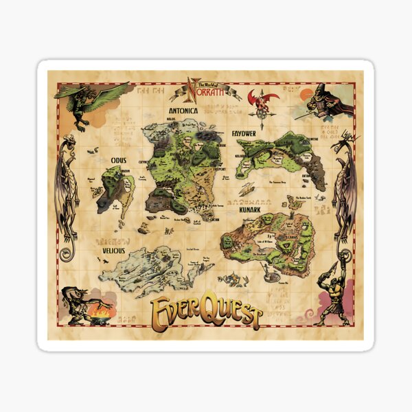 "Everquest World of Norrath Map . " Sticker for Sale by jaharsenist ...