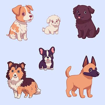 "Cute chibi dog breed pack " Sticker for Sale by Yaragold | Redbubble