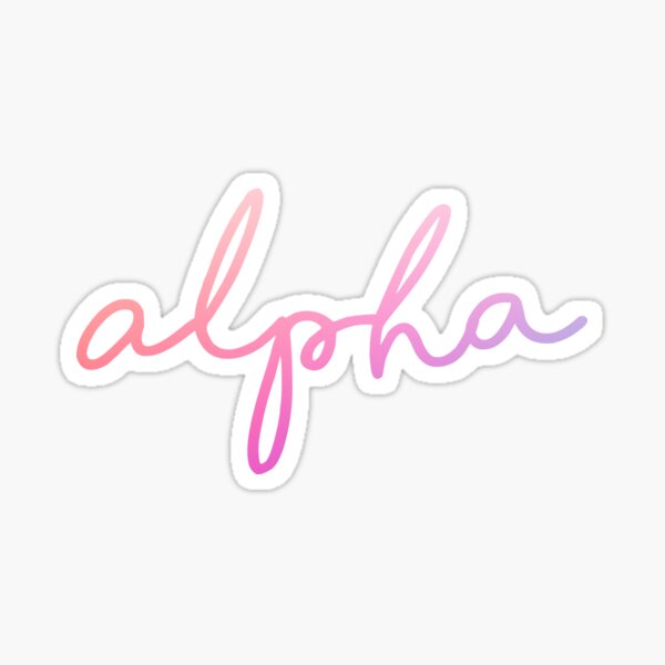 "Alpha Sticker Gradient Background" Sticker by dkozelian | Redbubble