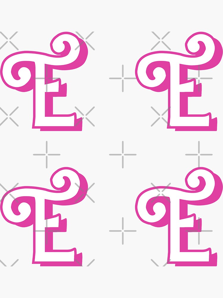 "Bubble Pink Letter E Sticker Pack - Monogram - Initial - Alphabet ...