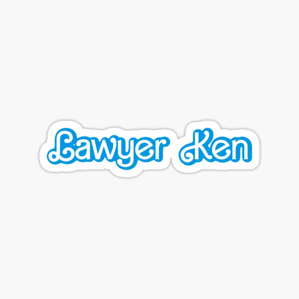 "Lawyer Ken" Sticker for Sale by StickyBunCo | Redbubble