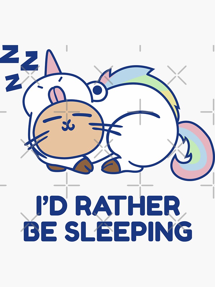 "I'D RATHER BE SLEEPING" Sticker for Sale by soebekhi | Redbubble