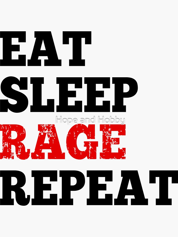 "Eat Sleep Rage Repeat Design for RPG Roleplaying Gamers" Sticker by ...