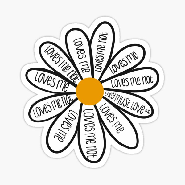 "Love Me, Love Me Not" Sticker for Sale by emmamayartworks | Redbubble