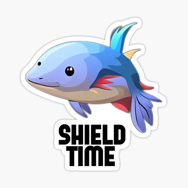 "Amy Axolotl - Shield Time Design - Bedwars (Blue)(v2)" Sticker for ...