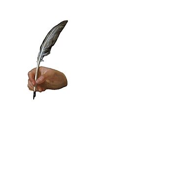 "Hand with Quill" Sticker for Sale by amelieglass | Redbubble