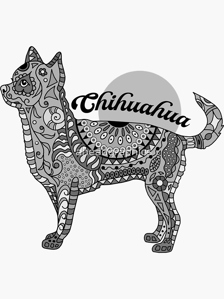 "Chihuahua Doodle" Sticker by aheadgraphics | Redbubble