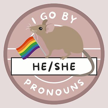 "I Go By He/She Pronouns | LGBTQ Pride Rat | He She Pronoun" Pin for Sale by FuriaLGBTQ | Redbubble