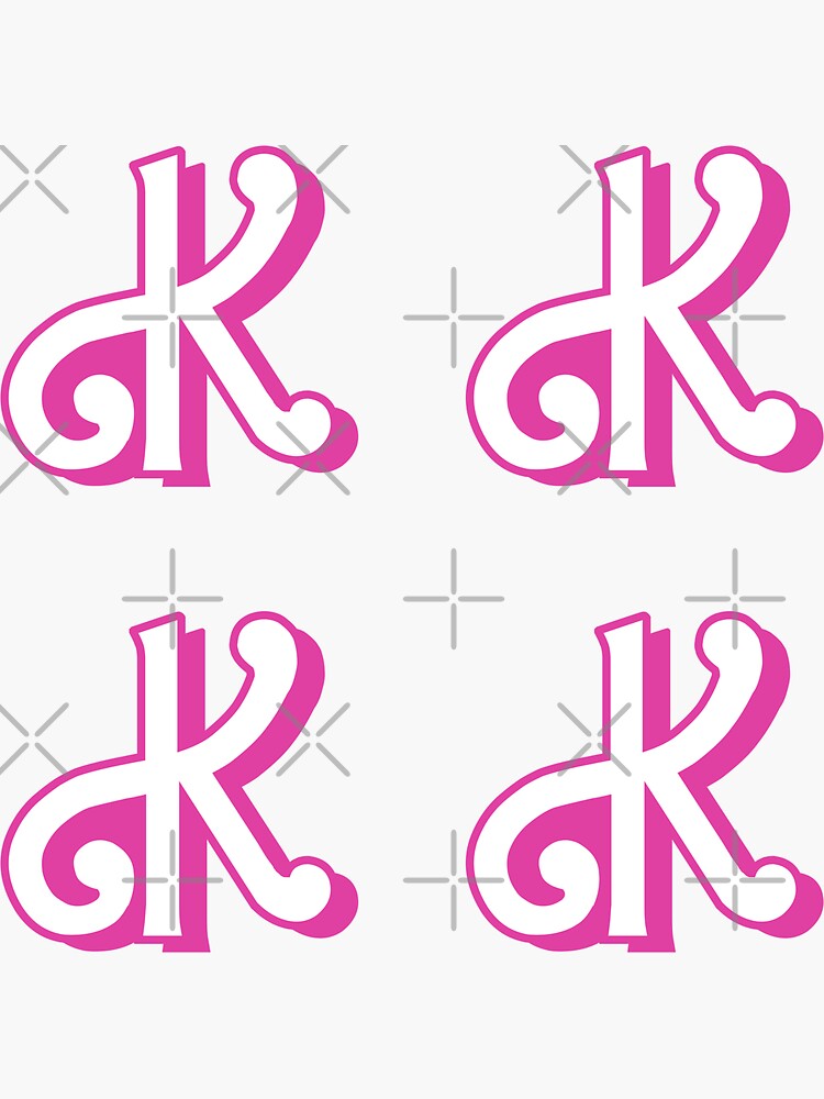 "Bubble Pink Letter K Sticker Pack - Monogram - Initial - Alphabet ...