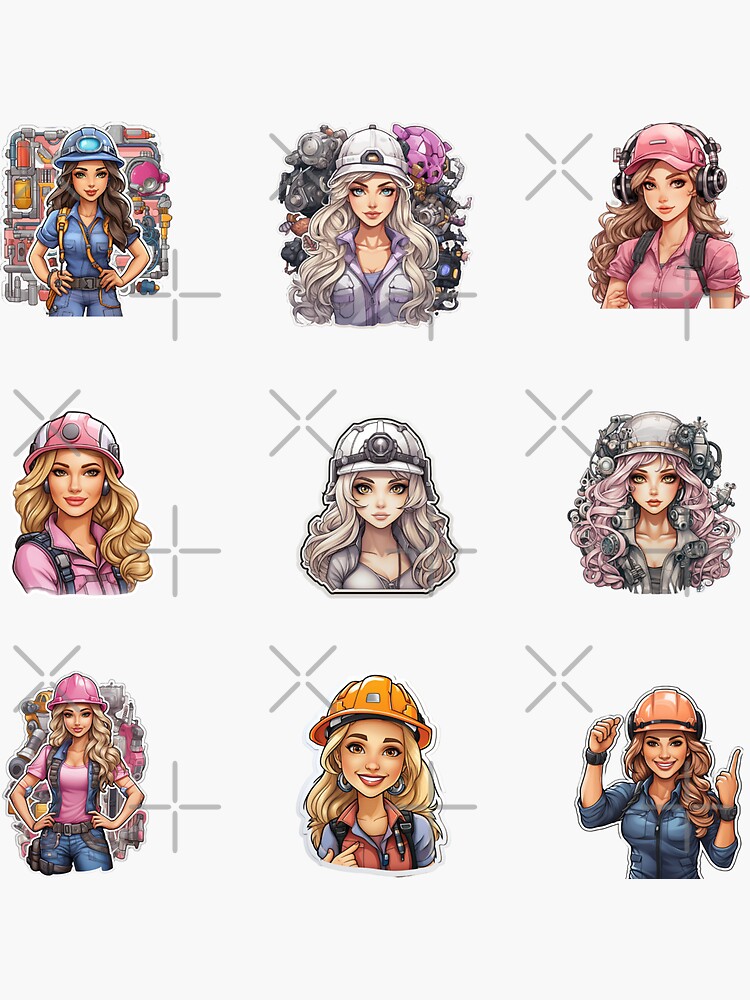 "Barbie the Engineer Sticker Set" Sticker for Sale by Brij Raj | Redbubble