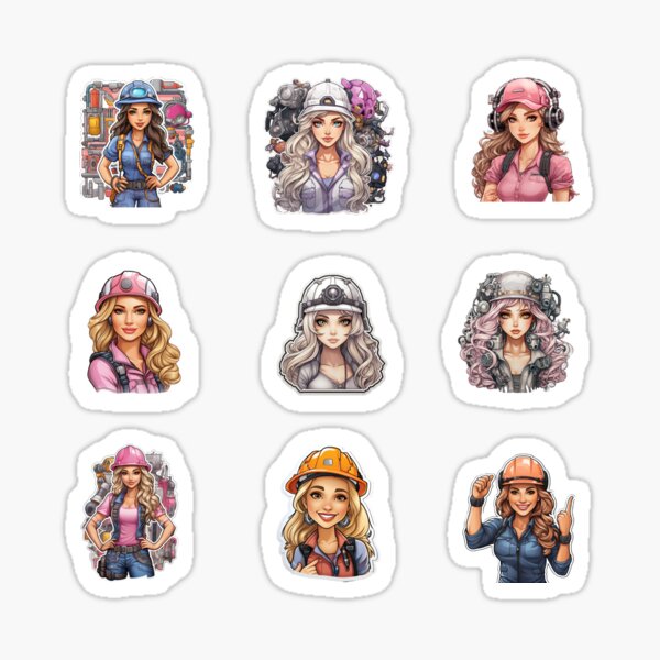 "Barbie the Engineer Sticker Set" Sticker for Sale by Brij Raj | Redbubble