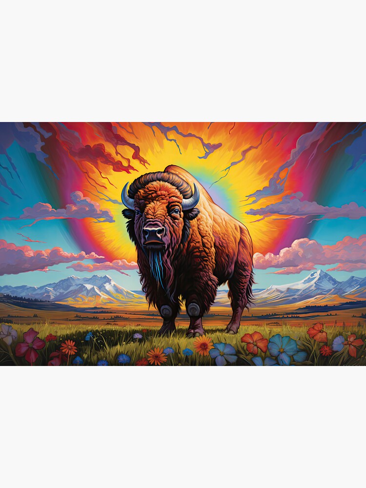 "Rainbow Buffalo" Sticker for Sale by Goetsi | Redbubble