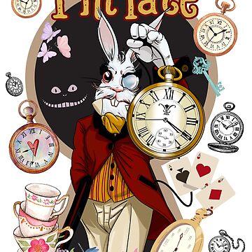 "Alice in wonderland, white rabbit (I’m late) " Sticker for Sale by ...