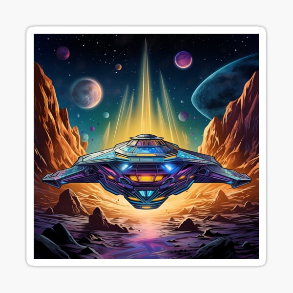 "Alien Spaceship" Sticker for Sale by martinhect0r | Redbubble