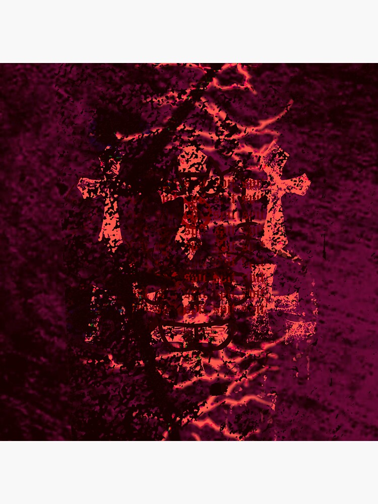 "Red demonic trashcore print" Sticker for Sale by ivienee | Redbubble