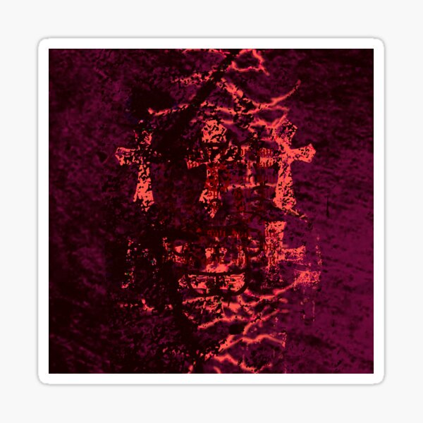 "Red demonic trashcore print" Sticker for Sale by ivienee | Redbubble