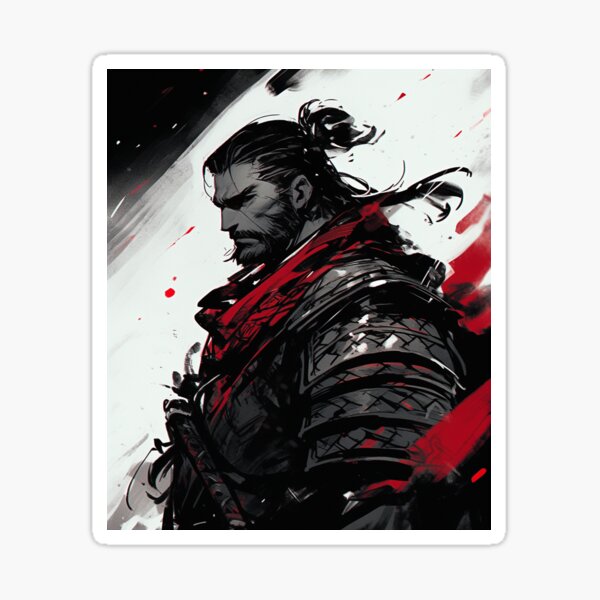 "Armored Samurai - Warrior’s Path" Sticker for Sale by Splatter-arts ...