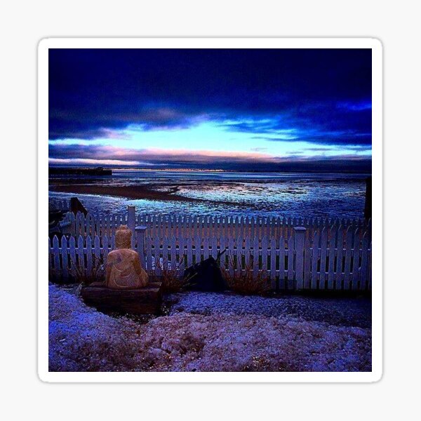 "Provincetown Winter Beach Buddha" Sticker by WigOutlet | Redbubble