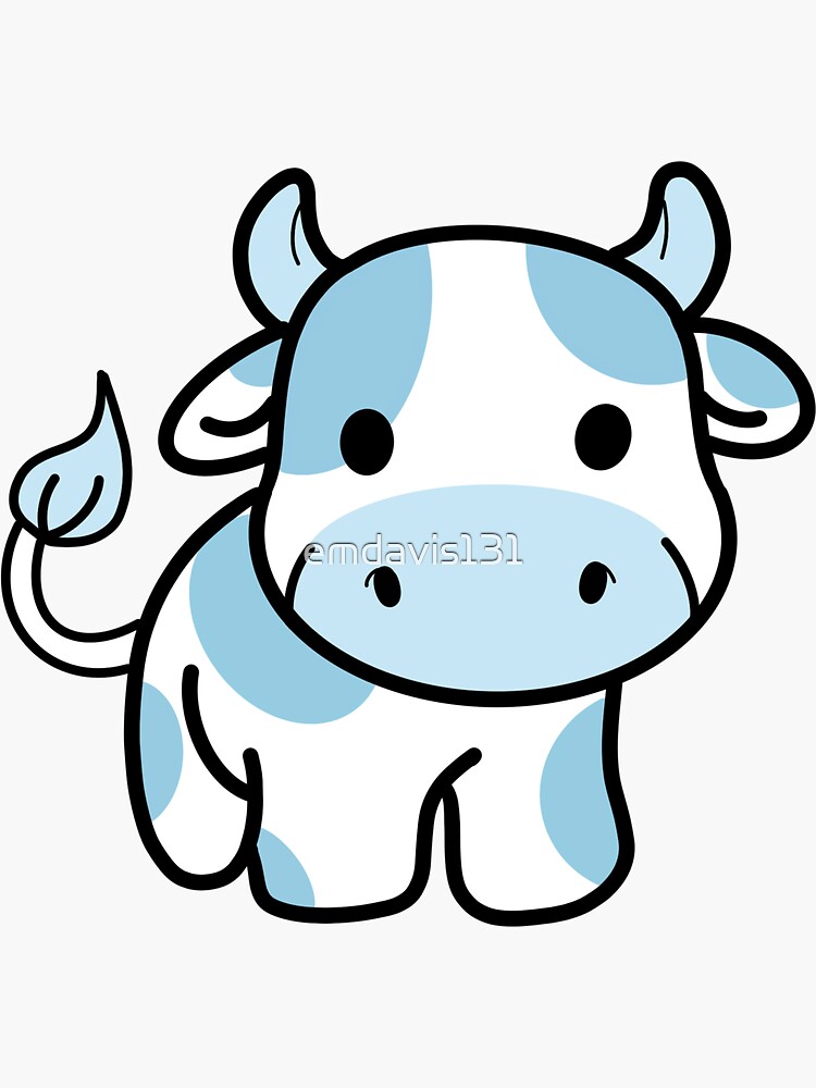 "Blue Cow" Sticker for Sale by emdavis131 | Redbubble