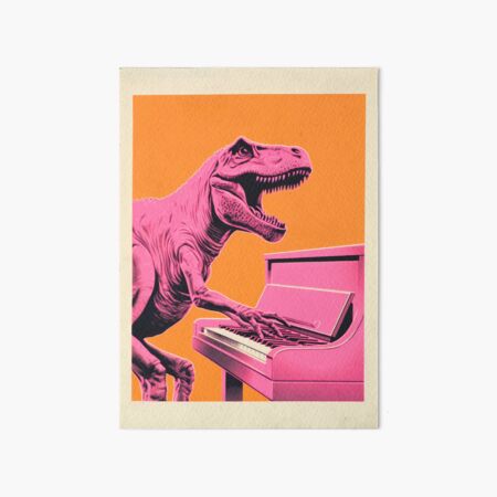 "Mid-Century T-Rex Piano Lounge Humorous Retro Bar Music Poster Art ...