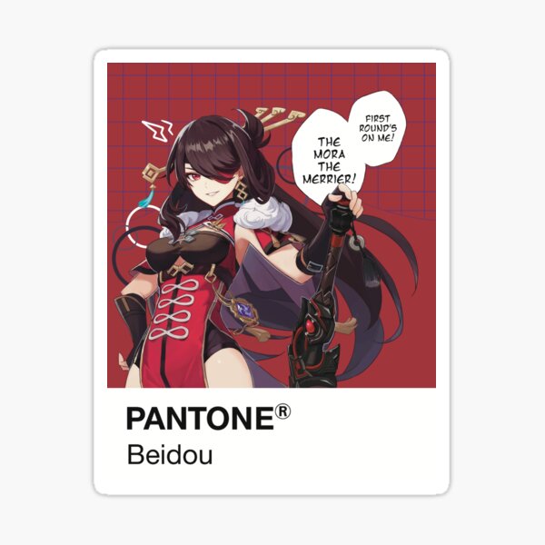"Beidou Genshin Impact Pantone" Sticker for Sale by WarpTrotter | Redbubble