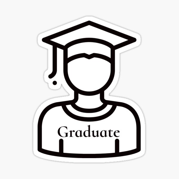 "Graduate - t shirt and hydro stickers - trendy text " Sticker for Sale ...