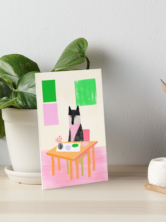 "Retro Vintage Teacher Wolf Art Print - Educational Animal Decor for ...