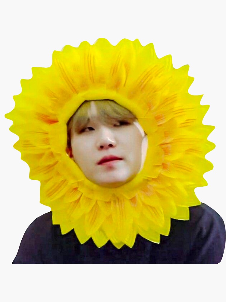"BTS Suga cute sunflower sticker" Sticker for Sale by asiadebowska ...