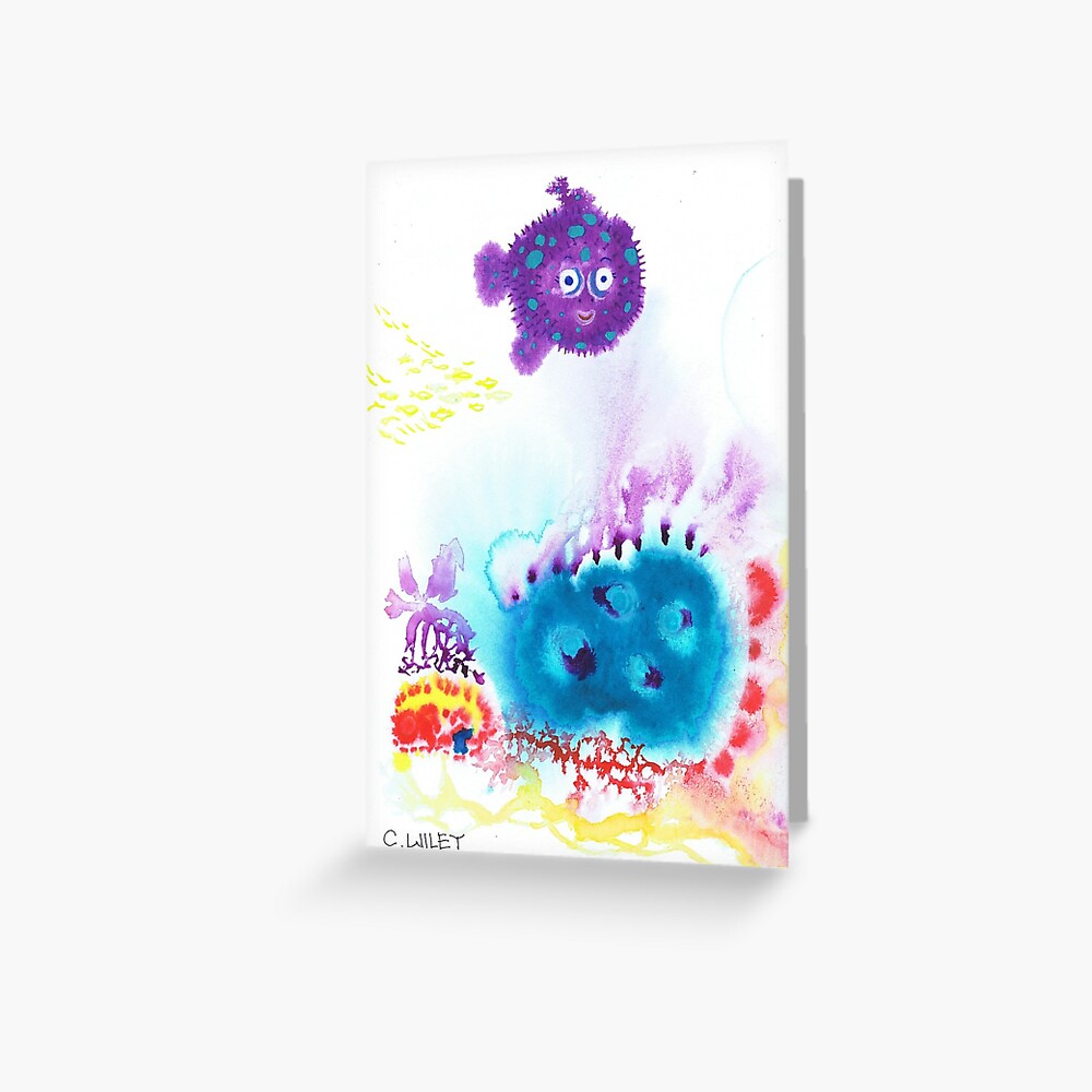"Happy Puffer Fish" Greeting Card by clairewiley | Redbubble