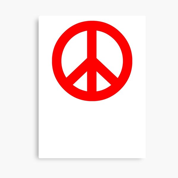 "Red Peace Sign Symbol" Canvas Print for Sale by popculture | Redbubble