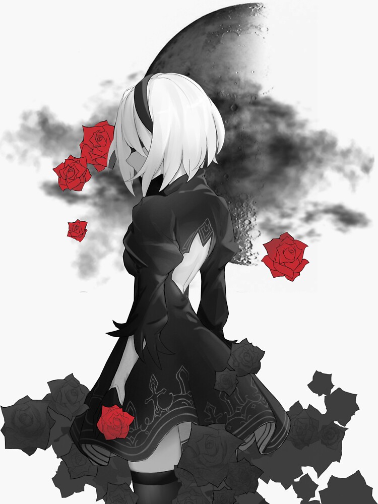 "2B Roses " Sticker for Sale by AgiandTaco | Redbubble