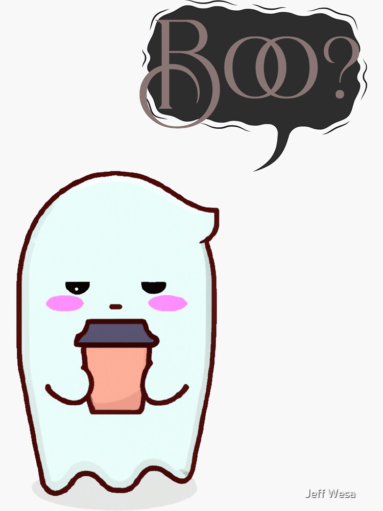 "Monday morning ghost" Sticker for Sale by Jeffory Wesa | Redbubble
