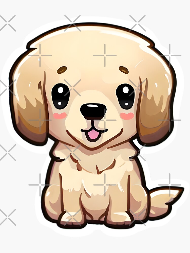 "Chibi Golden Retriever" Sticker for Sale by City0fDreams | Redbubble