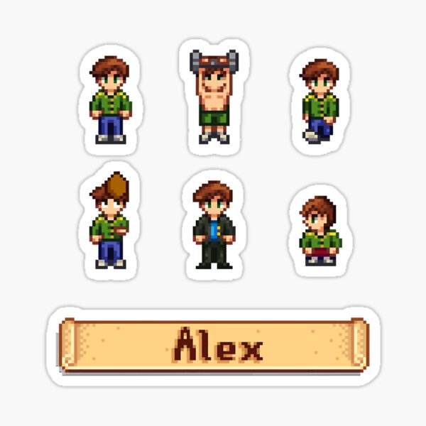 "Stardew Valley Sprites - Alex" Sticker for Sale by ElyLidia | Redbubble
