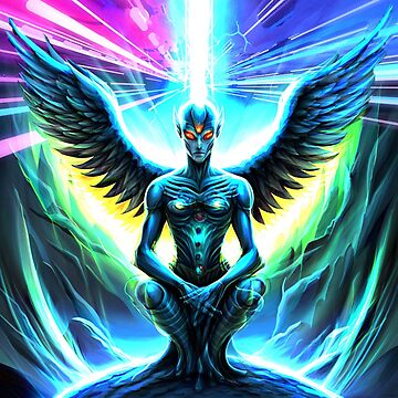 "Angelic Alien " Sticker for Sale by AtomicCityArt | Redbubble