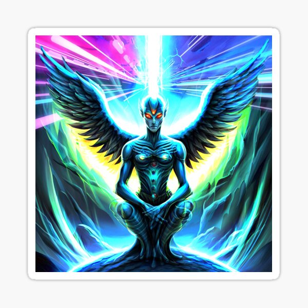 "Angelic Alien " Sticker for Sale by AtomicCityArt | Redbubble