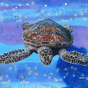 ""Zodiac - Turtle"" Sticker for Sale by TheArtofHILTON | Redbubble