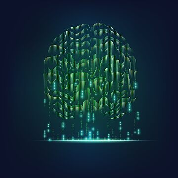 "artificial intelligence binary brain deep learning tech" Sticker for Sale by NiamLab | Redbubble