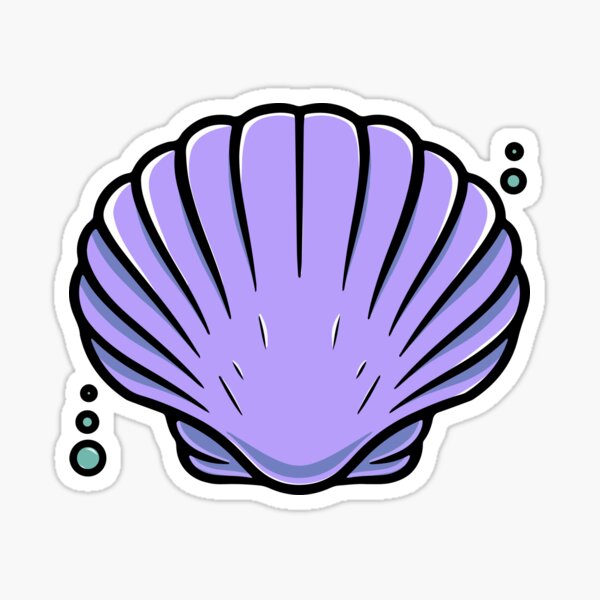 "Simple clam shell icon cartoon illustration" Sticker for Sale by ...