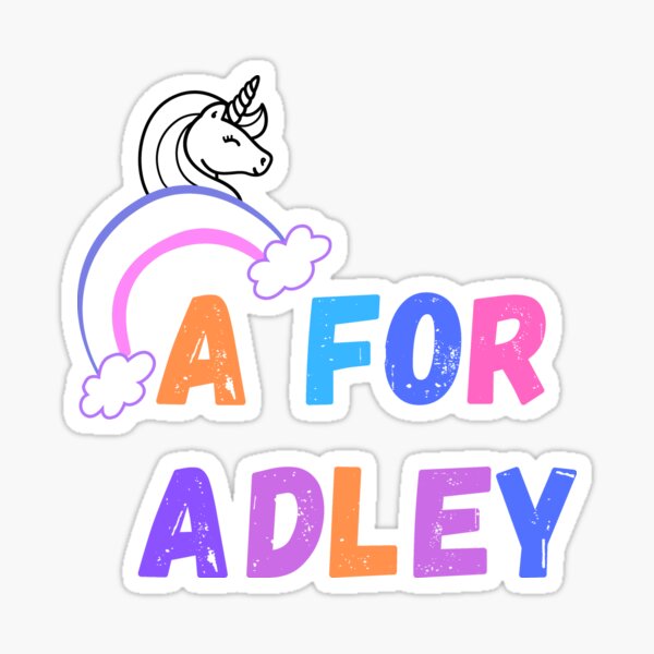 "A for adley" Sticker for Sale by designbyangelic | Redbubble