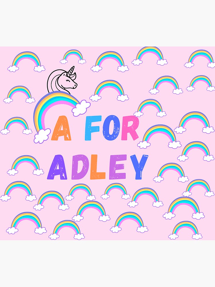 "A for adley" Sticker for Sale by designbyangelic | Redbubble