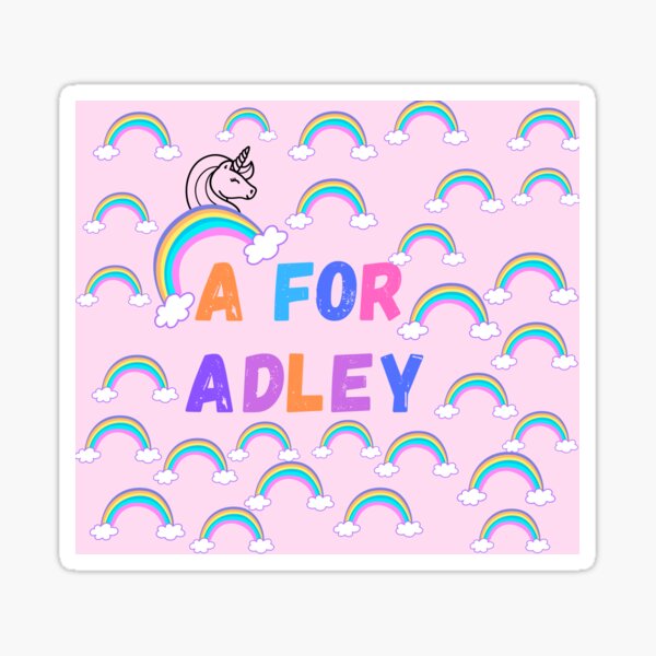 "A for adley" Sticker for Sale by designbyangelic | Redbubble