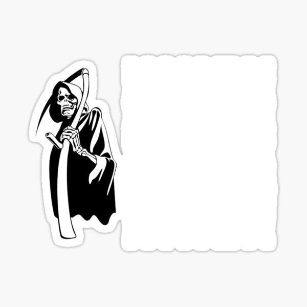 "nothing nowhere grim reaper merch" Sticker for Sale by L R | Redbubble