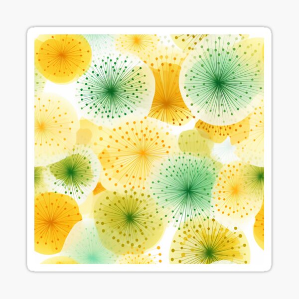 "Colorful fantasy pattern yellow green orange dandelions dandelion ...