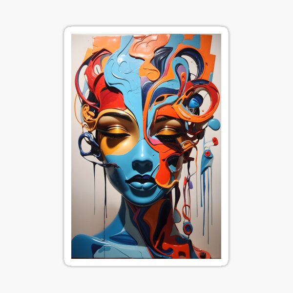"Abstract Face" Sticker for Sale by MJBPrimt | Redbubble