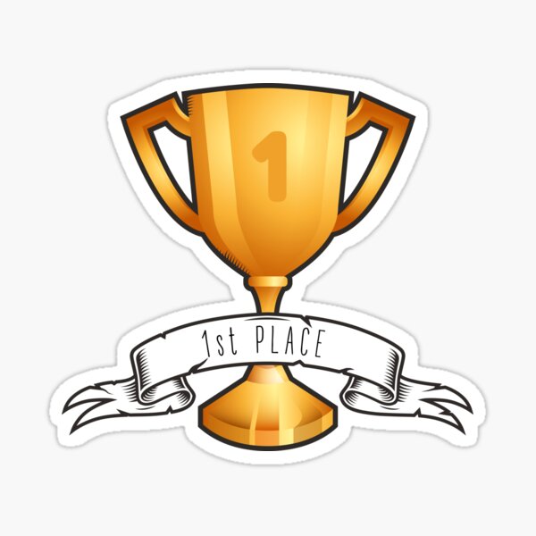 "Golden cup - 1st place" Sticker for Sale by mintpix | Redbubble